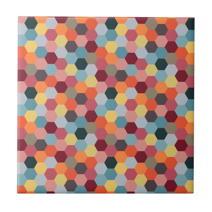 Geometric Modern Hexagon Pattern Ceramic Tile | Zazzle