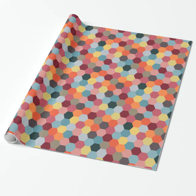 Geometric Modern Hexagon Pattern Wrapping Paper | Zazzle