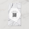 Geometric Modern Marble QR Code Social Media Business Card | Zazzle