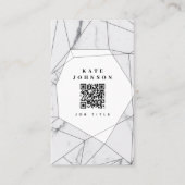 Geometric Modern Marble QR Code Social Media Business Card | Zazzle