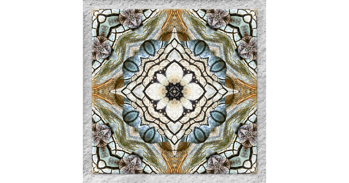 Geometric Mosaic Animal Print Ceramic Tile | Zazzle