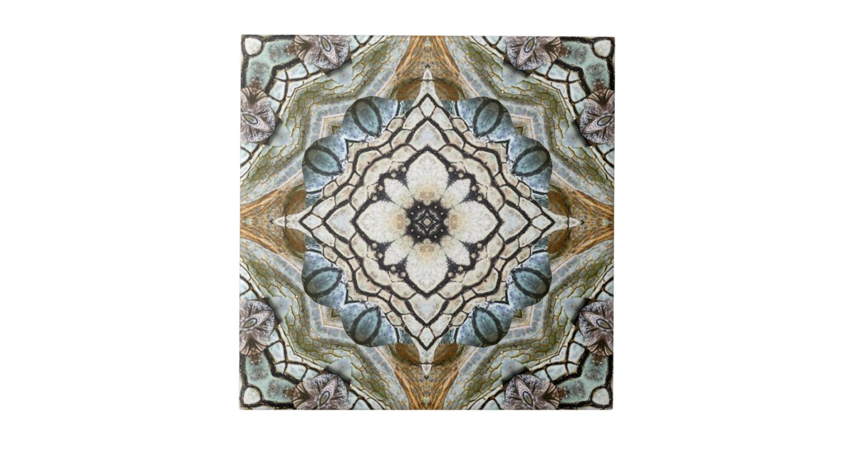 Geometric Mosaic Animal Print Ceramic Tile | Zazzle