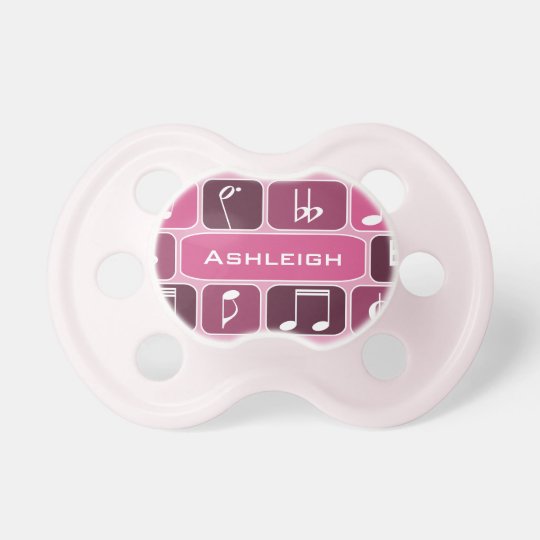 Geometric Music Notes Pink Pacifier | Zazzle.com