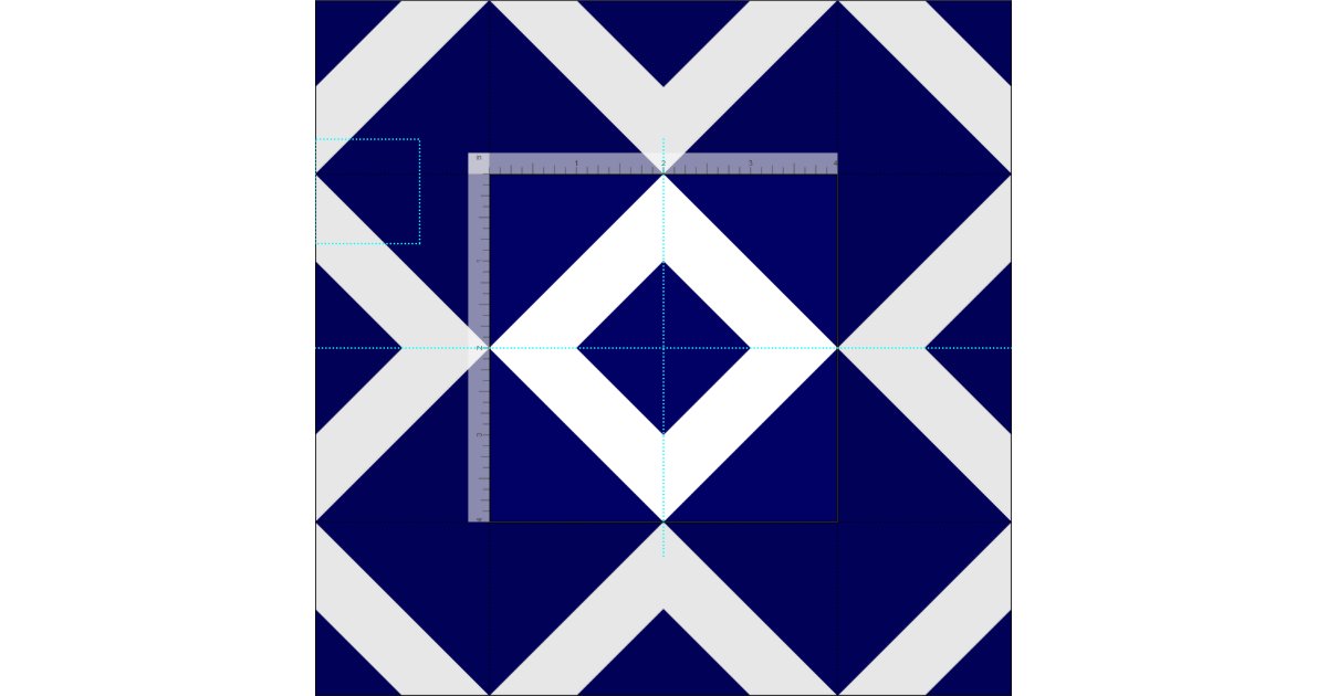 Geometric Navy and White Diamond Pattern Fabric | Zazzle