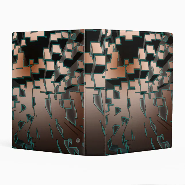Geometric Neon Futuristic Extrusion Pattern Mini Binder | Zazzle