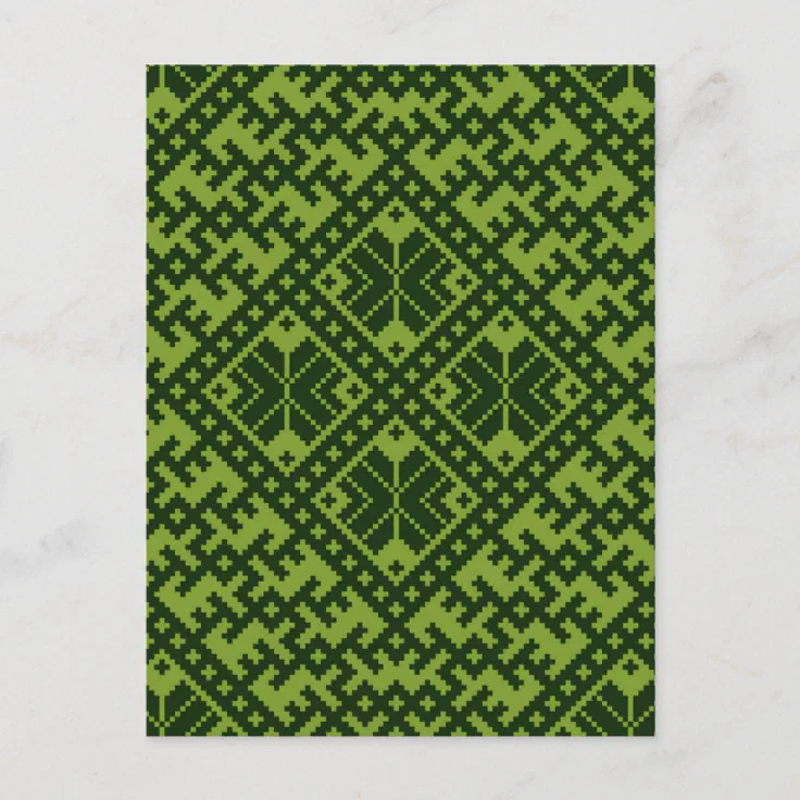 Geometric nordic pattern postcard | Zazzle