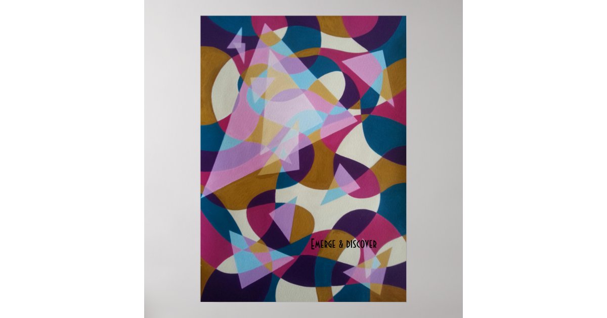 Geometric Optical Illusion Triangles Graphic Art Poster | Zazzle
