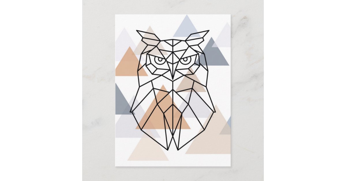 Geometric Owl Design Postcard | Zazzle