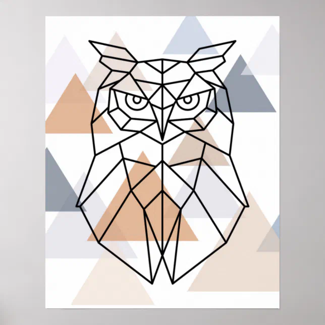 Geometric Owl Design Poster | Zazzle