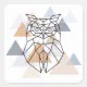 Geometric Owl Design Square Sticker | Zazzle