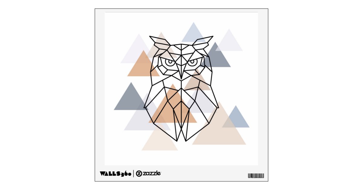 Geometric Owl Design Wall Decal | Zazzle