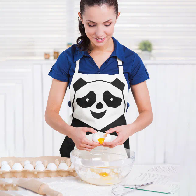 Geometric Panda Apron | Zazzle