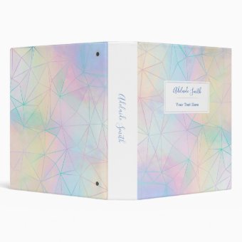 geometric pastel rainbow 3 ring binder | Zazzle