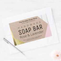 Geometric Patchwork Handmade Soap Labels | Zazzle