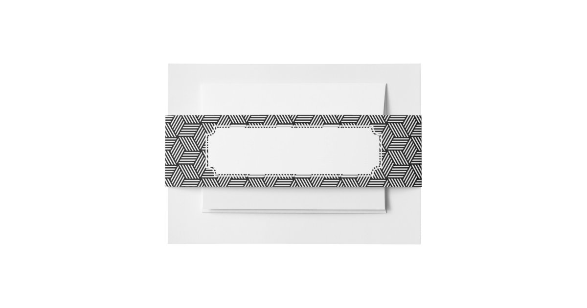 Geometric pattern art design invitation belly band | Zazzle