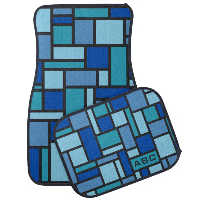 Geometric Pattern custom monogram floor mats | Zazzle