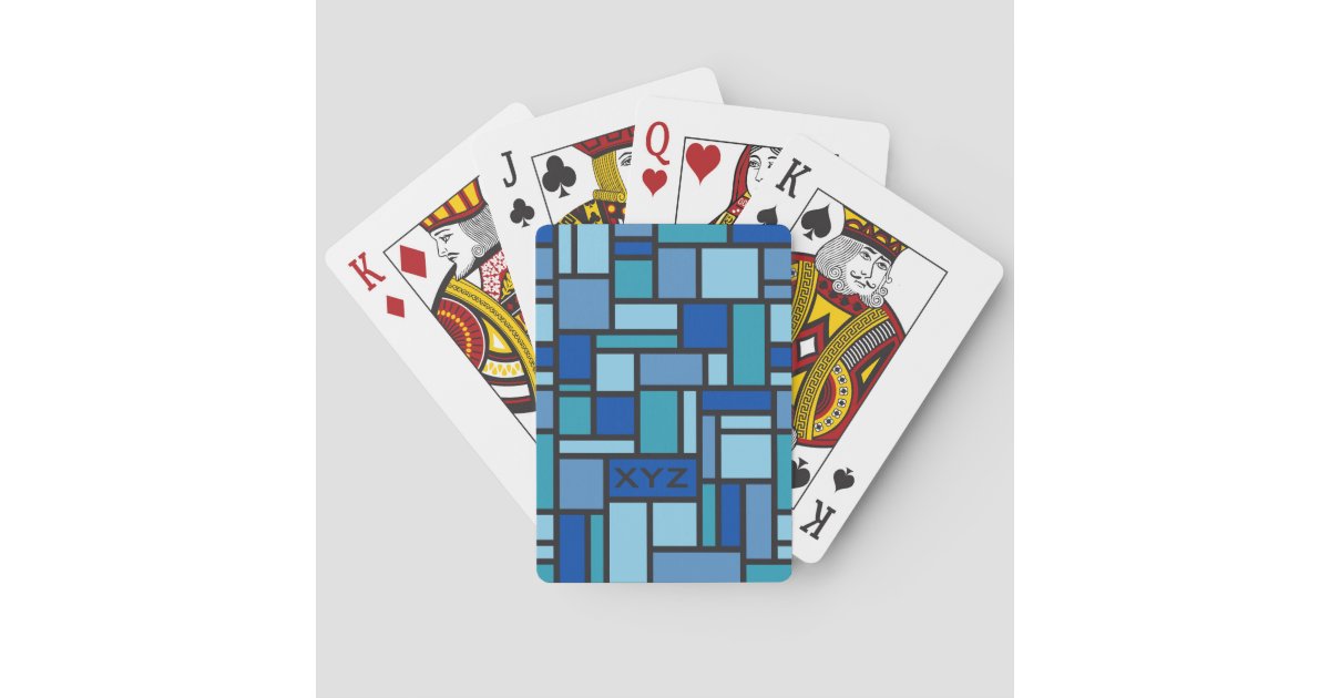 Geometric Pattern custom monogram playing cards | Zazzle