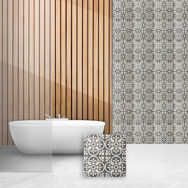 Geometric Pattern Decorative Quatrefoil Ceramic Tile | Zazzle