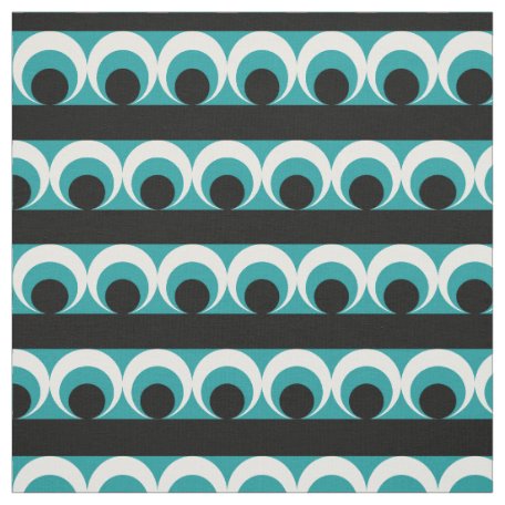 Vintage Geometric Circle Pattern Fabric | Zazzle