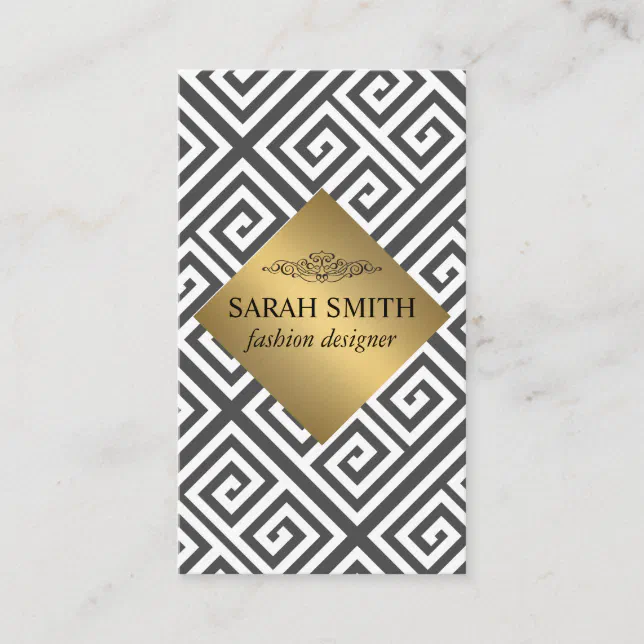 Geometric Pattern / Gold Metallic Business Card | Zazzle