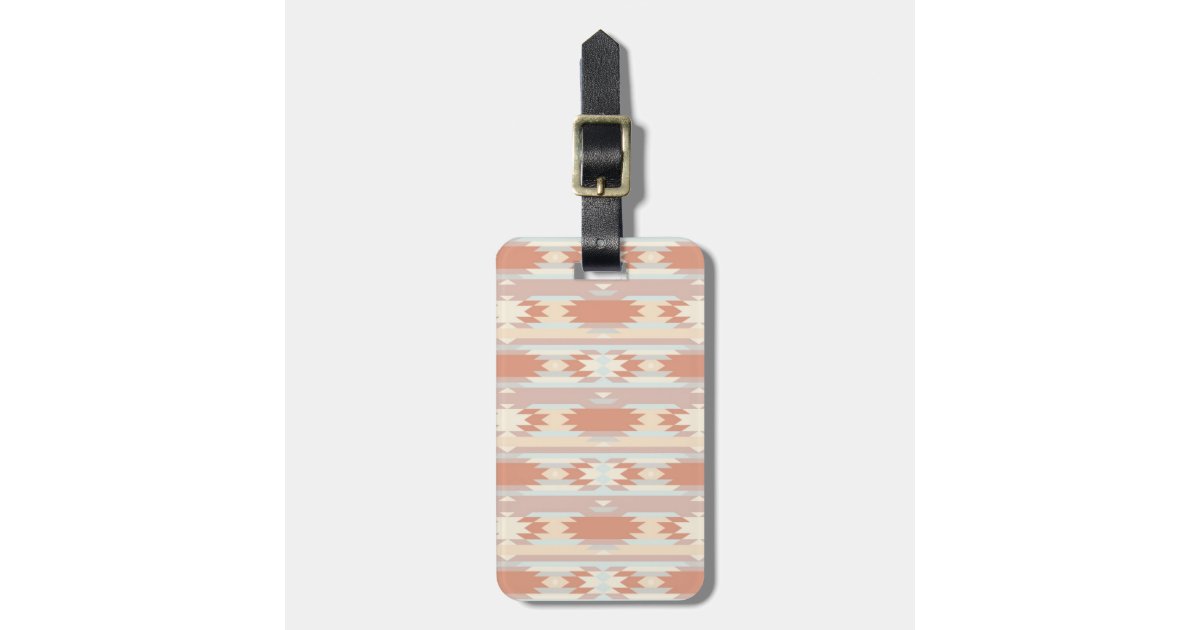 Geometric pattern in aztec style 3 luggage tag | Zazzle