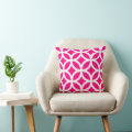Geometric Pattern Pillow in Hot Pink | Zazzle