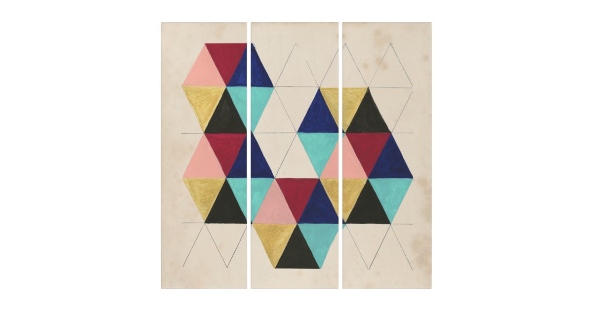 Geometric Pattern Play III Triptych | Zazzle