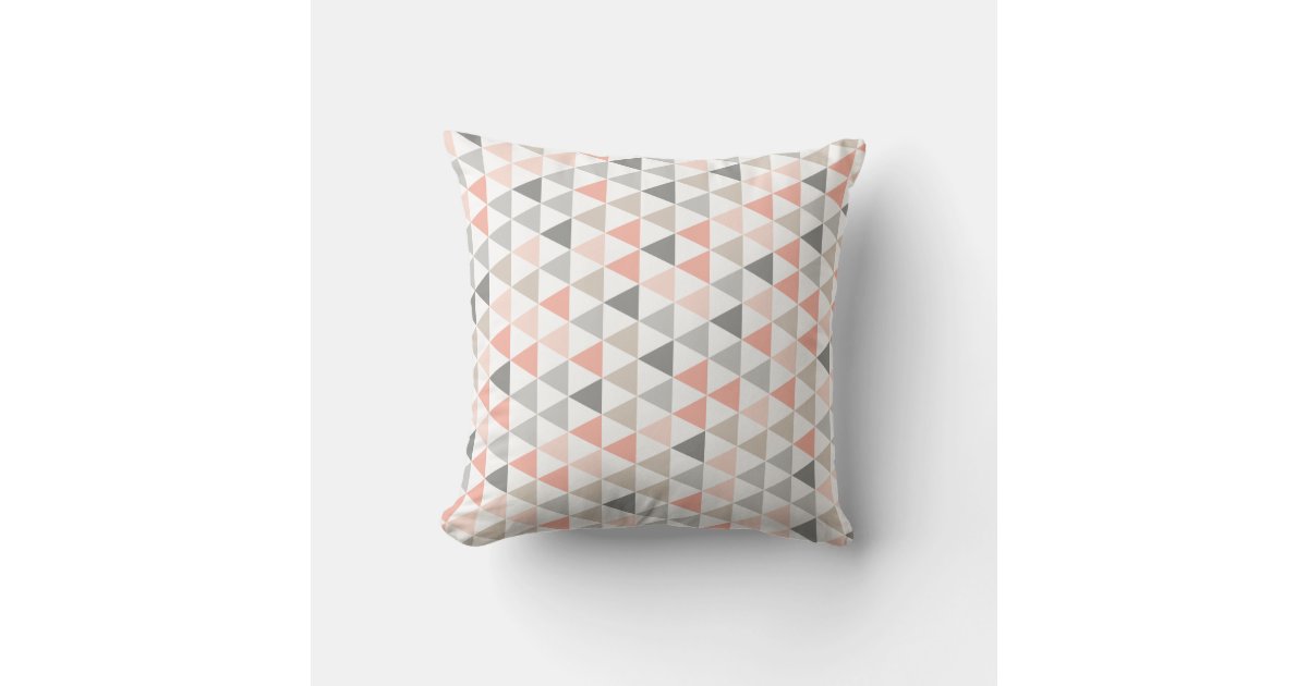 Geometric Peach & Neutrals Modern Pattern Pillow | Zazzle