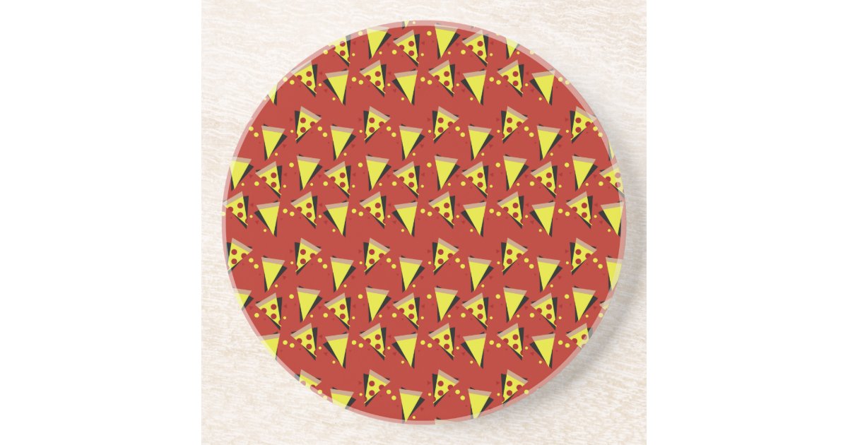 Geometric Pizza Pepperoni Italian Slice Coaster | Zazzle