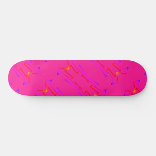 Geometric Pre-Built Complete Pink Skateboard | Zazzle