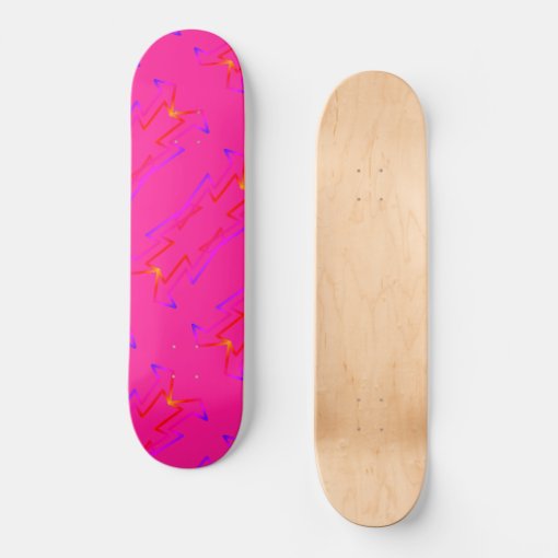 Geometric Pre-Built Complete Pink Skateboard | Zazzle