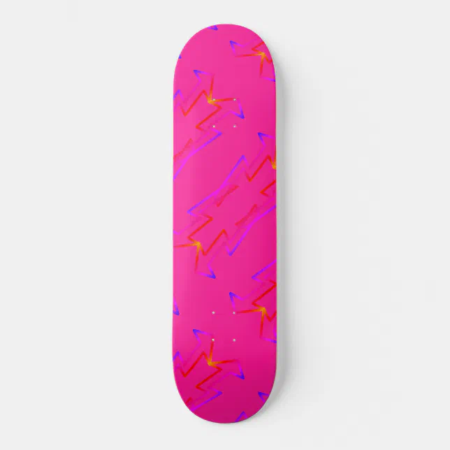 Geometric Pre-Built Complete Pink Skateboard | Zazzle