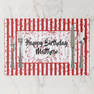 Happy Birthday Placemats | Zazzle