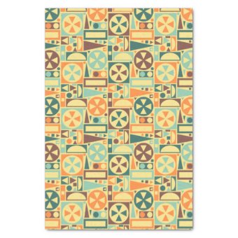 Geometric Retro 1950s Midcentury Modern Colorful Tissue Paper | Zazzle