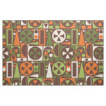 Mid Century Mod Geometric Link Pattern Fabric | Zazzle