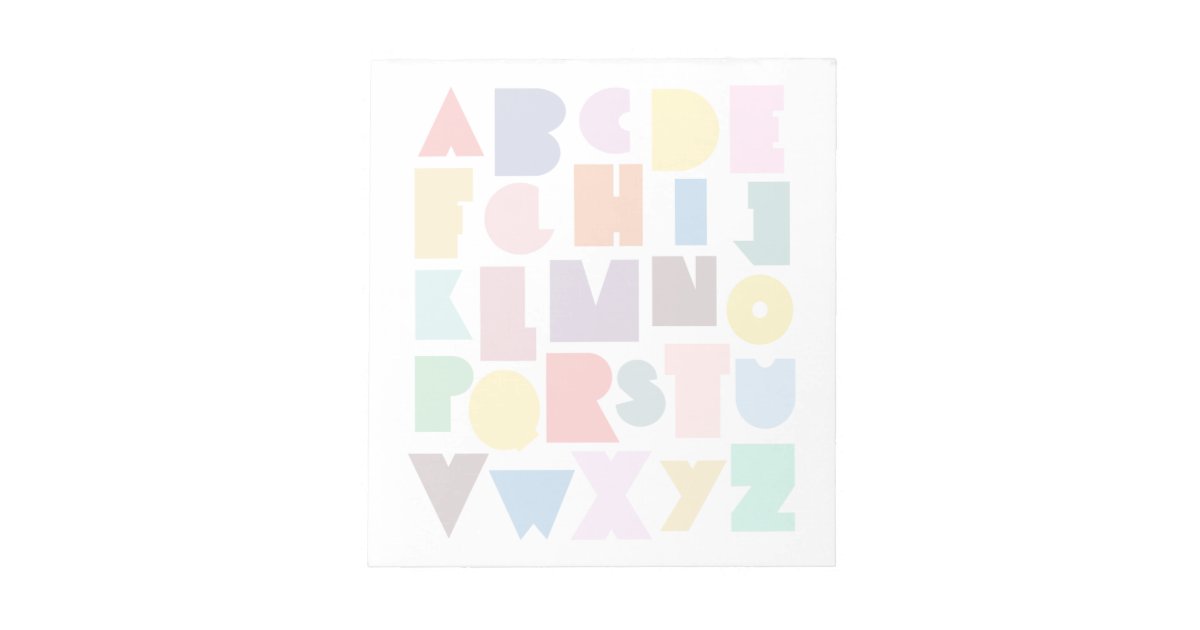 Geometric Retro Alphabet Notepad | Zazzle