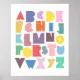 Geometric Retro Alphabet Poster | Zazzle