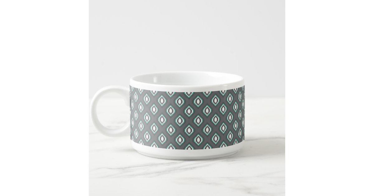 Geometric retro ikat tribal pattern bowl | Zazzle