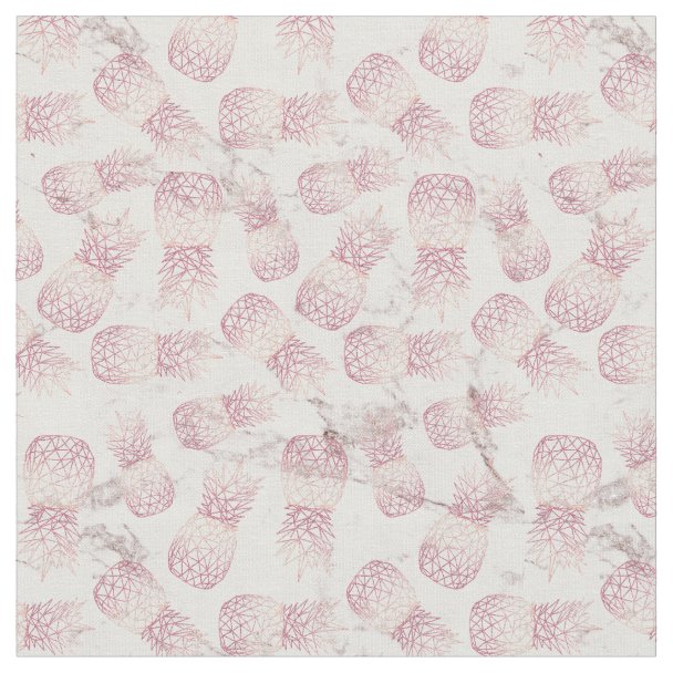 Rose Gold Pineapples Fabric | Zazzle