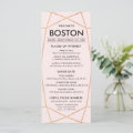 Geometric Rose Gold Wedding Welcome Card | Zazzle