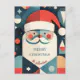 Geometric Santa Claus Holiday Postcard | Zazzle