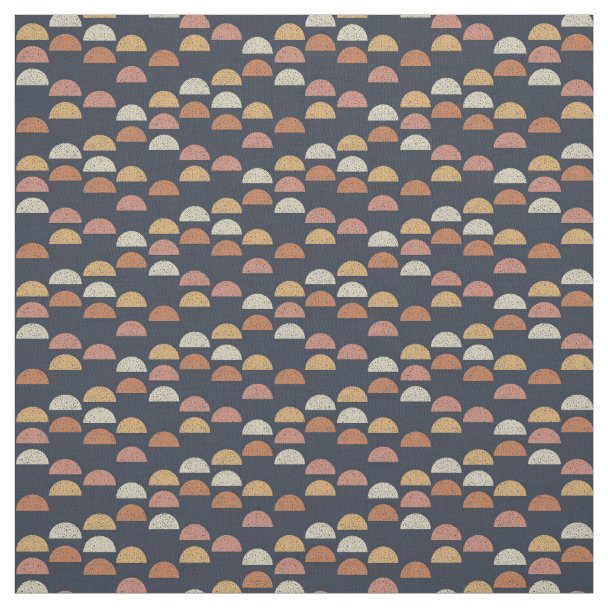 Vintage Geometric Circle Pattern Fabric | Zazzle