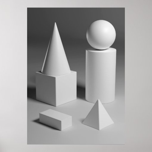 Geometric Shape Shading Poster | Zazzle