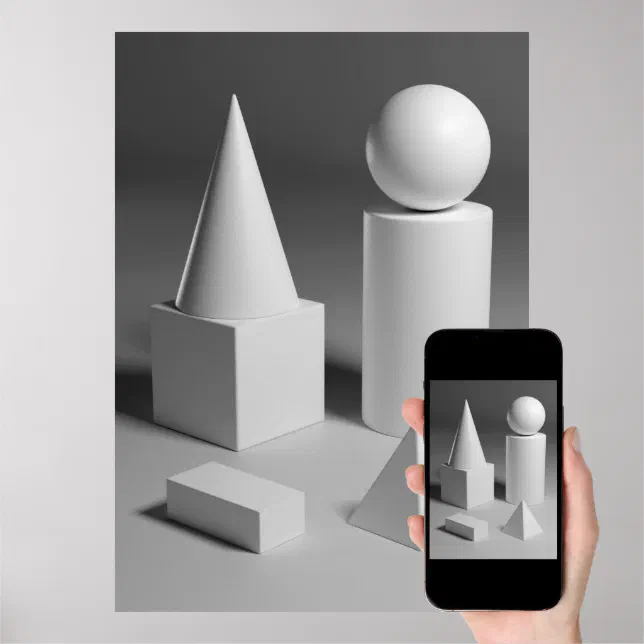 Geometric Shape Shading Poster | Zazzle