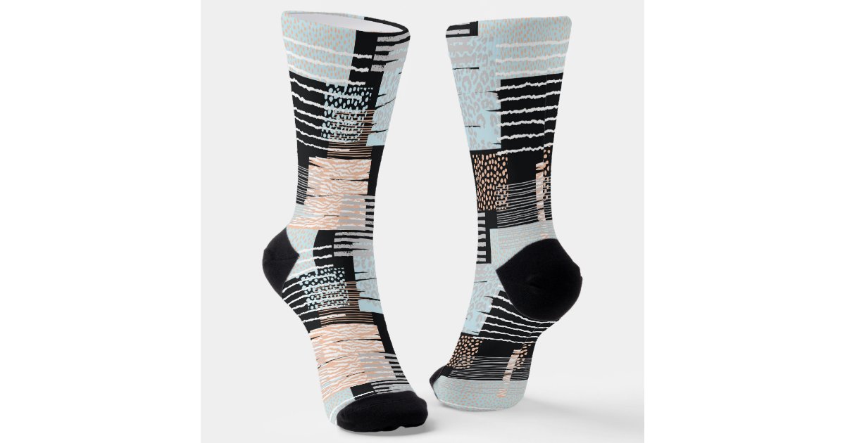 Geometric shapes and stripes socks | Zazzle