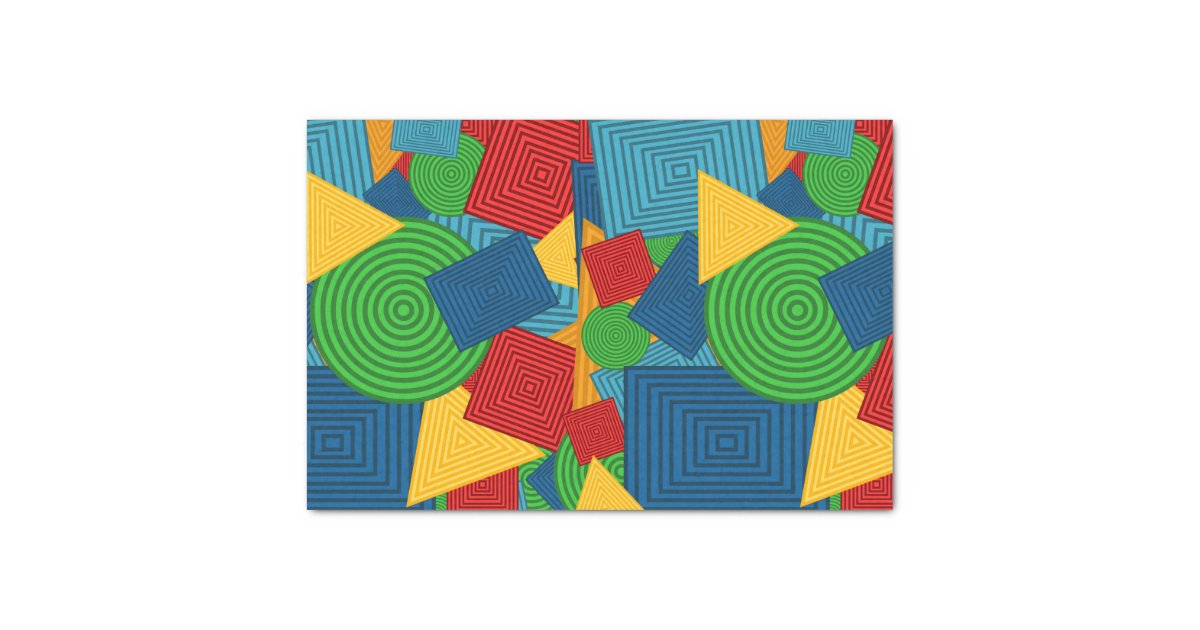 Geometric Shapes Collage (Bright Colors) Tissue Paper | Zazzle