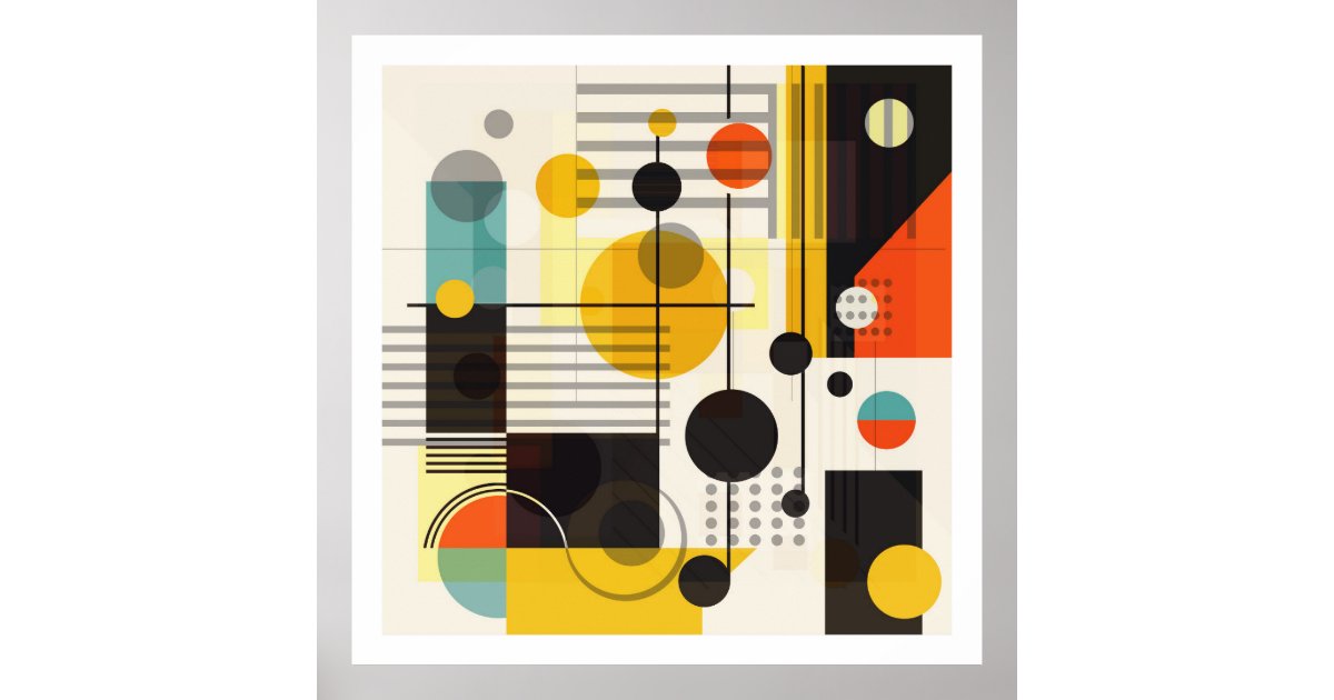 Geometric shapes composition 2 poster | Zazzle