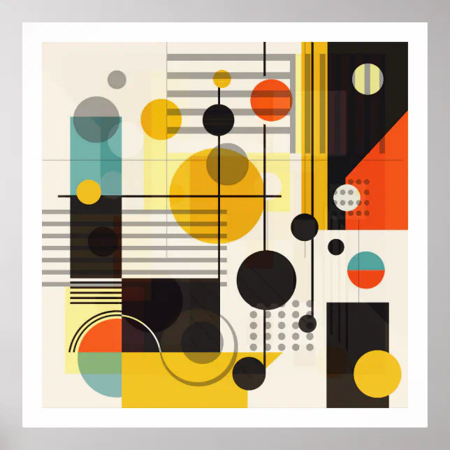 Geometric shapes composition 2 poster | Zazzle