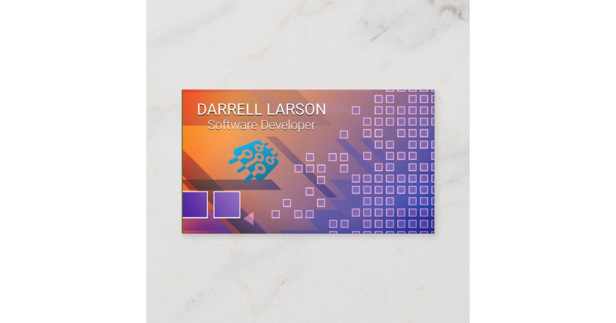 Geometric Shapes | Microchip Tech Business Card | Zazzle
