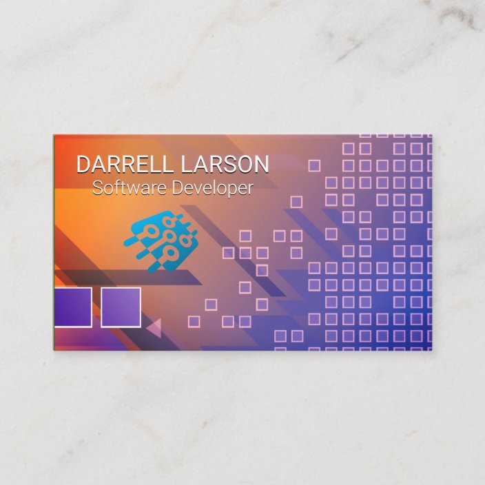 Geometric Shapes | Microchip Tech Business Card | Zazzle.com